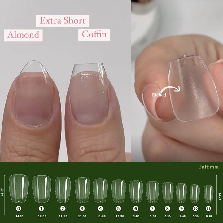 XXS Extra Short Coffin Soft Gel Tips For Gel X Nail Extension System ...