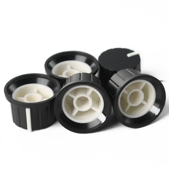 WH148 24x15mm 5PCS White Potentiometer Plastic Knob Cap Plum Blossom ...
