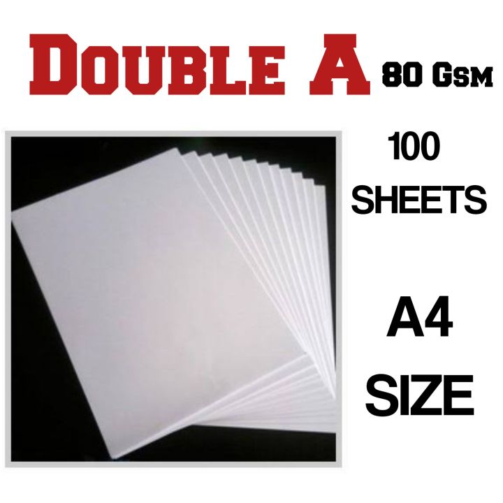 Pack Of 100 White Sheets 80 GSM Double A | Daraz.pk