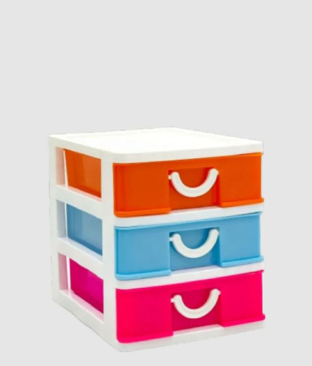 Drawer Mini 3 Drawer Storage Box Plastic Container Desk Organizer ...