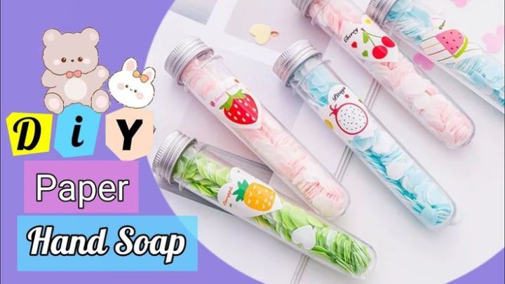 portable paper soaps in tube-shaped containers, designed for ...