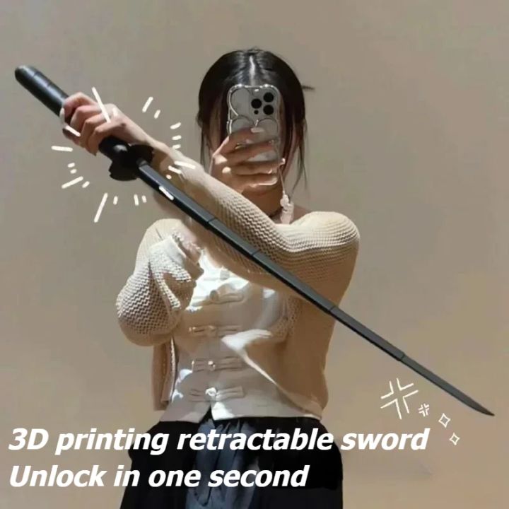 4PCS NEW 3D Gravity Knife Retractable Katana Portable Decompression ...