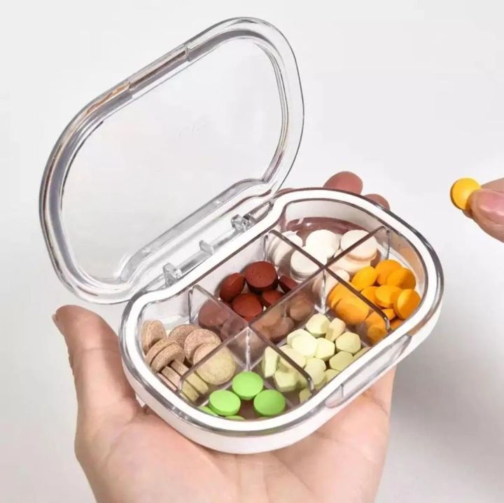 travel portable mini medicine pill box | plastic case with 6 grids ...