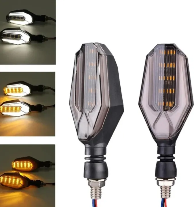 4Pcs Motorbike Universal LED Indicator With Red, White, Blue DRL And ...