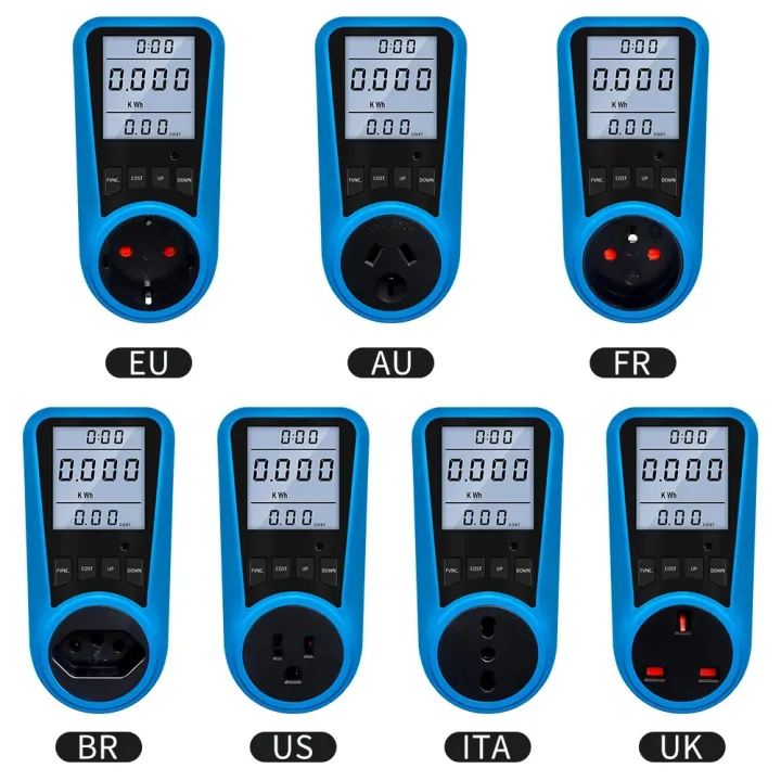 Digital Current Meter AC 230V Power Meter Voltmeter Time Watt Power ...