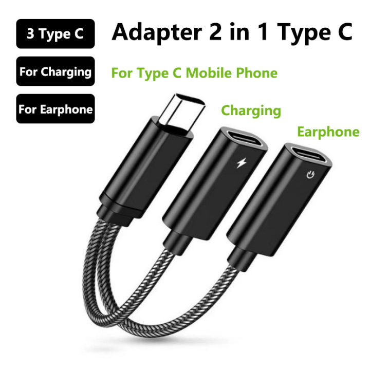 Multi-function Adapter 2 in 1 Type C HiFi Audio and Charger Dual USB C ...