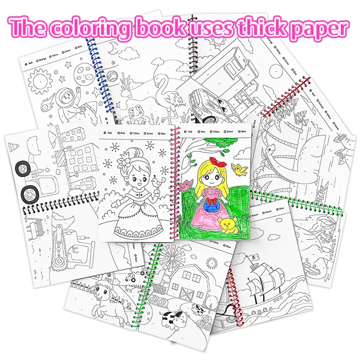 Color by Number Books Set for Kids - 8 different themes of boys' and ...