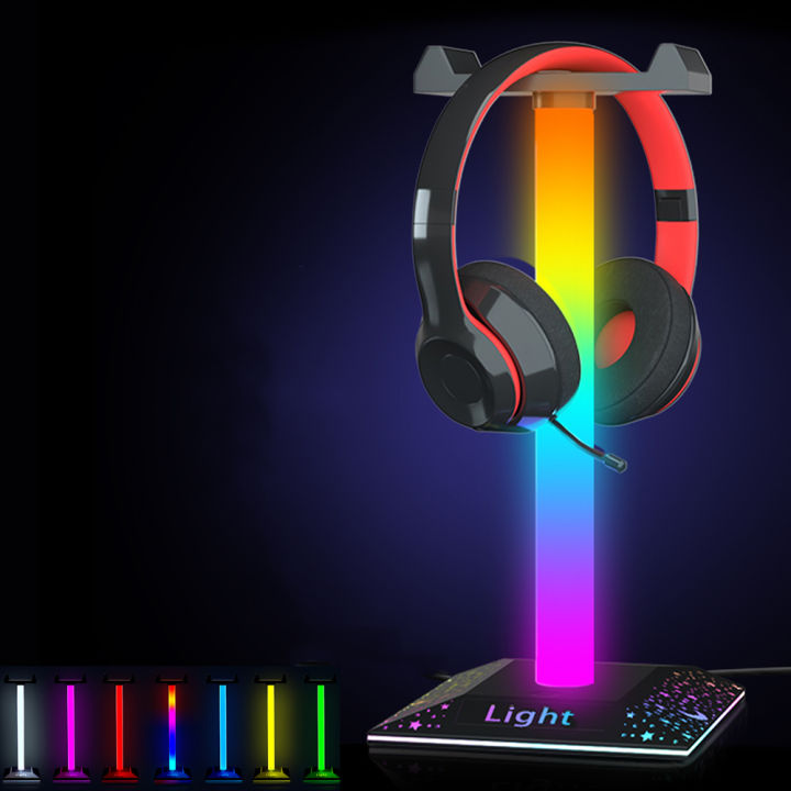 RGB Headphone Stand Type-C & USB Charging Port Desk Gaming Headset ...