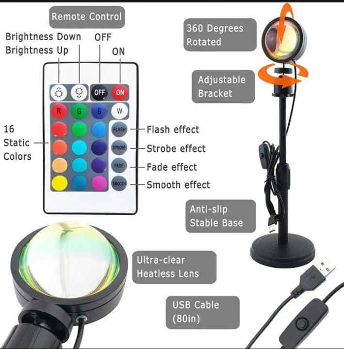 *LED SUNSET LAMP RGB (BOX PACKING) | Daraz.pk