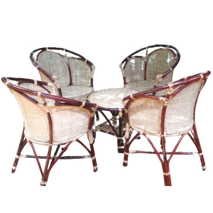 wewal / Cane chair set with coffee table / cane / chair / cane chair ...