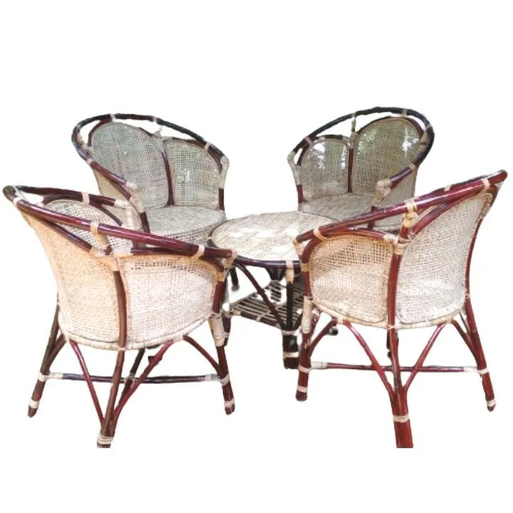 wewal / Cane chair set with coffee table / cane / chair / cane chair ...