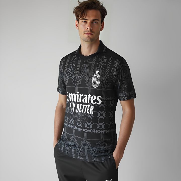 AC Milan 24 Fourth Football Jersey Half Sleeve V NECK | Daraz.com.bd