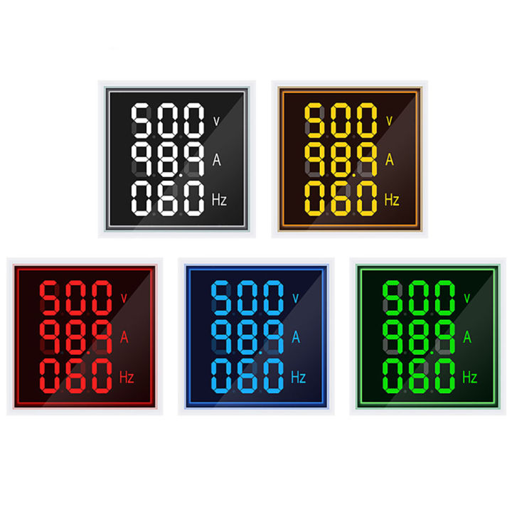 Square LED Digital Voltmeter Ammeter Hertz Meter AC20-500V Signal ...