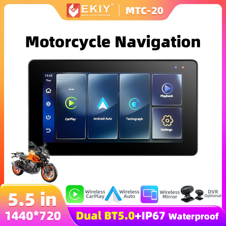 EKIY MTC20 5.5 Navigation Motorcycle Waterproof Wireless Android Auto ...