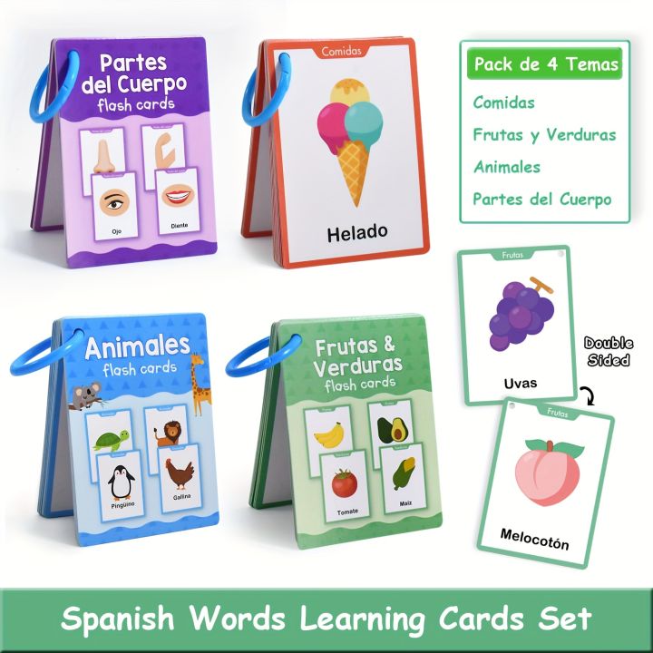 Spanish 4 Themes Vocabulary Learning Flashcards, Education Materials ...