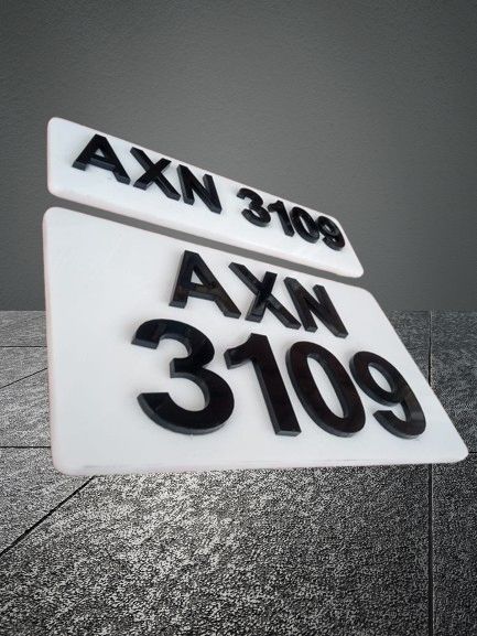 Bike front back number plate number in 3mm plate in 3d beautiful design ...