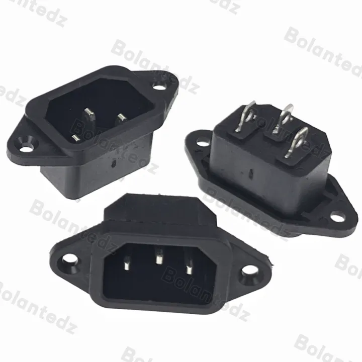 Bolantedz 3/5/10pcs/lot IEC 320 C14 3Pins Male Plug Panel Power Inlet ...