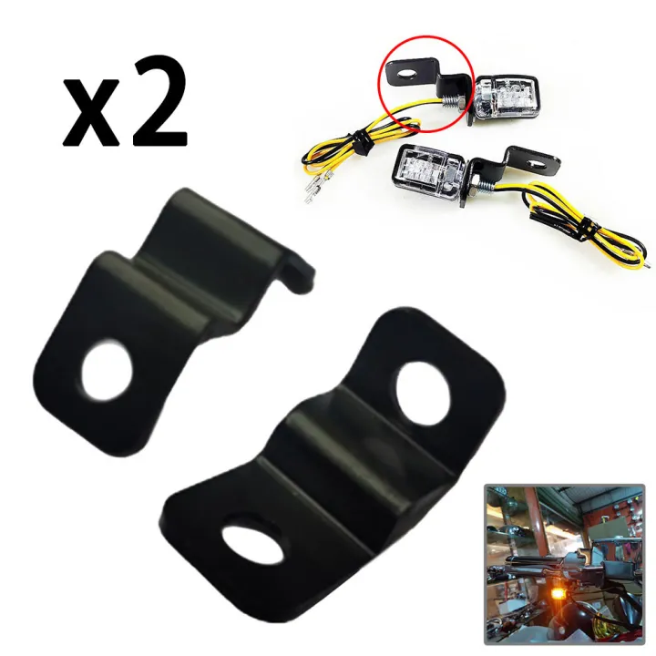 2PCS Motorcycle Turn Signal Indicators Lights Bracket Universal Bicycle ...