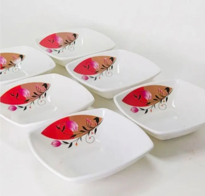 Melamine Bowl / bati Square Shape (06 pieces) Set. | Daraz.com.bd