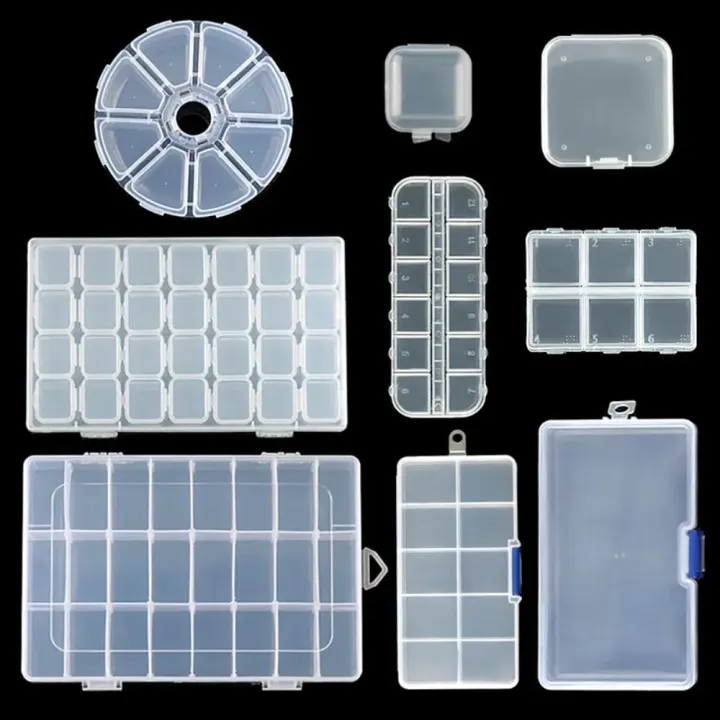 Transparent Plastic Storage Jewelry Box Compartment Adjustable ...