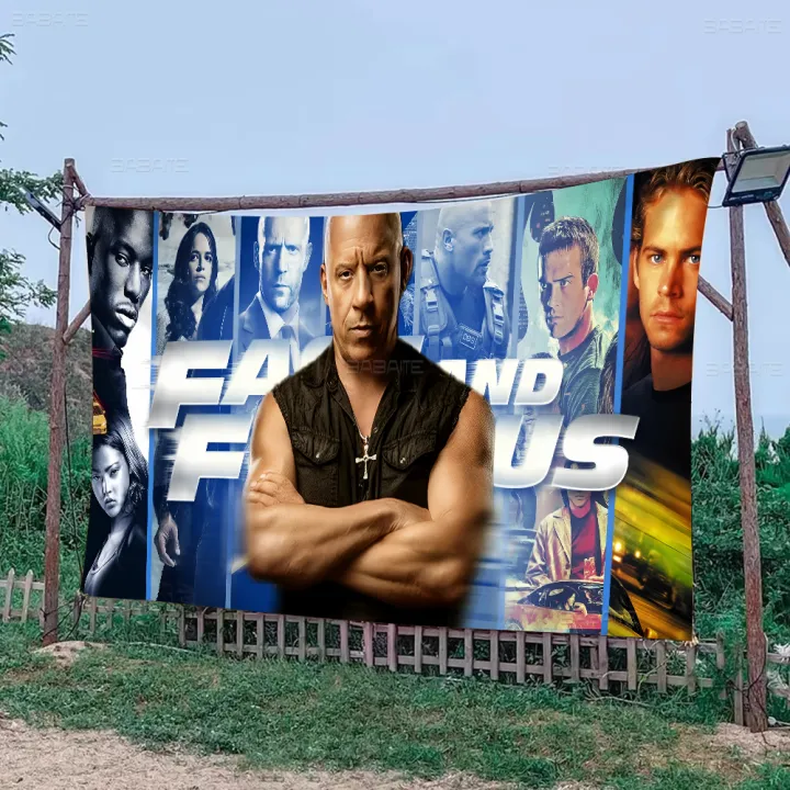 Fast Furious Movie Anime Chart Flag for Living Room Home Dorm Decor Art ...