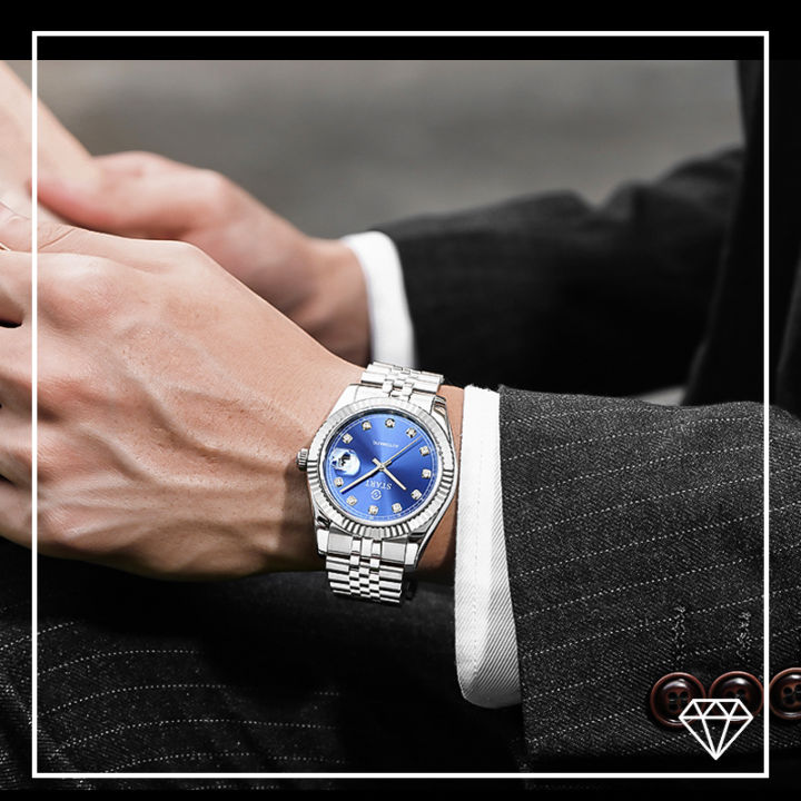 【START】Men's Waterproof Watch Zircon Dial Automatic Mechanical Watch ...