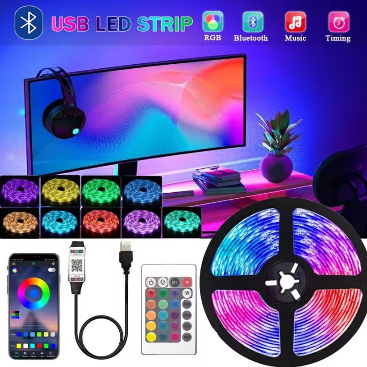 Led Tv Usb Strip 5V Rgb Tape With Controller 5050 Decorative Led Light Ribbon 5M 10M 15M 20M 25M ...