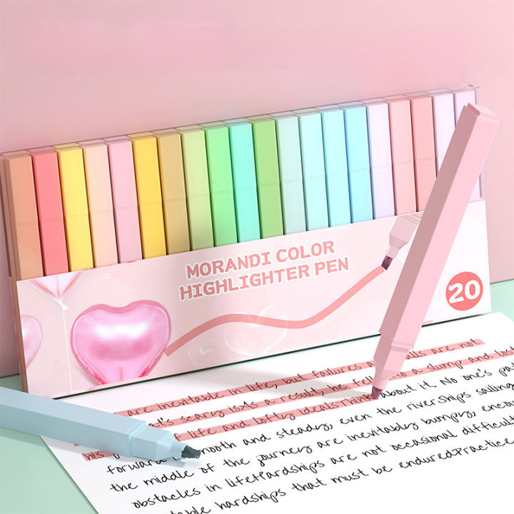 Macaroon Color Highlighter Pen Soft Tip Eye Protection Markers Handbook ...
