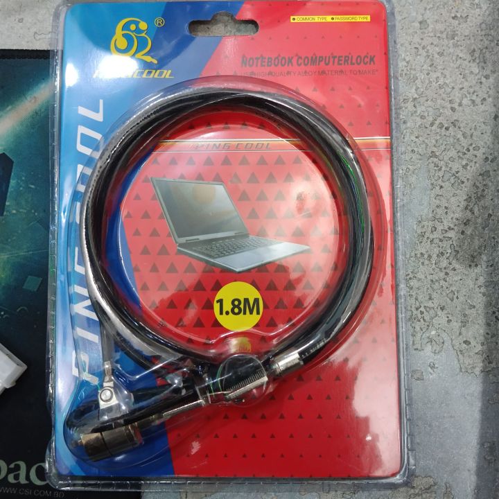 Laptop Security Cable with Barrel Lock & Key for Kensington Slot ...