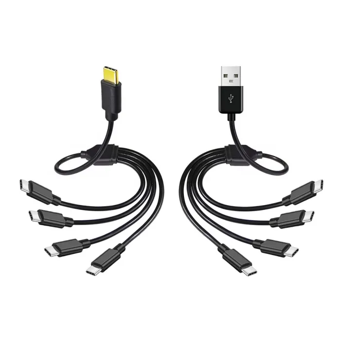 50cm USB-C to Type-C Multiple Charging Cord 20cm USB to 4 in 1 Micro ...