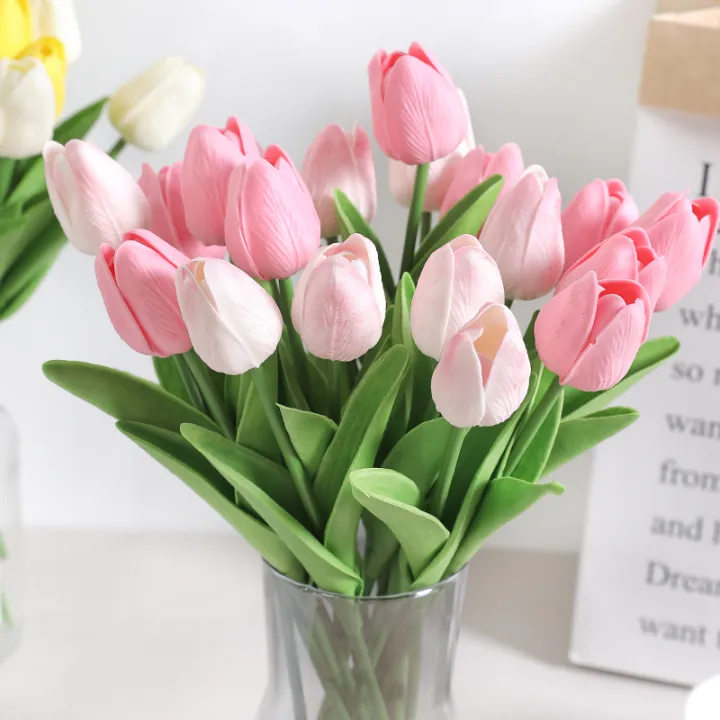 4/7Pieces Of Artificial Plant Tulip Soft Pole Room Dining Table ...