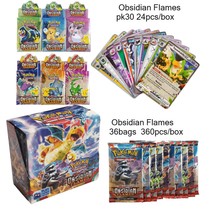 24-360 PCS Pokemon Obsidian Flames English Booster Battle Cards Kids ...