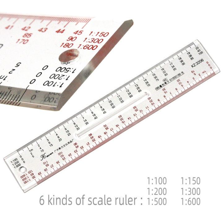 Multi-scale scale acrylic ruler engineer architect technical ...
