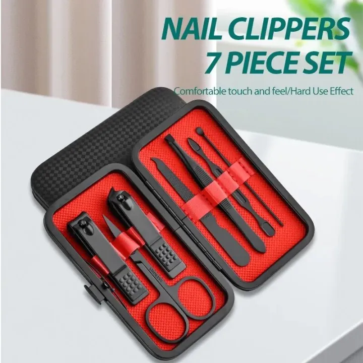 7pcs Manicure Cutters Nail Clipper Set Household Stainless Steel Ear ...