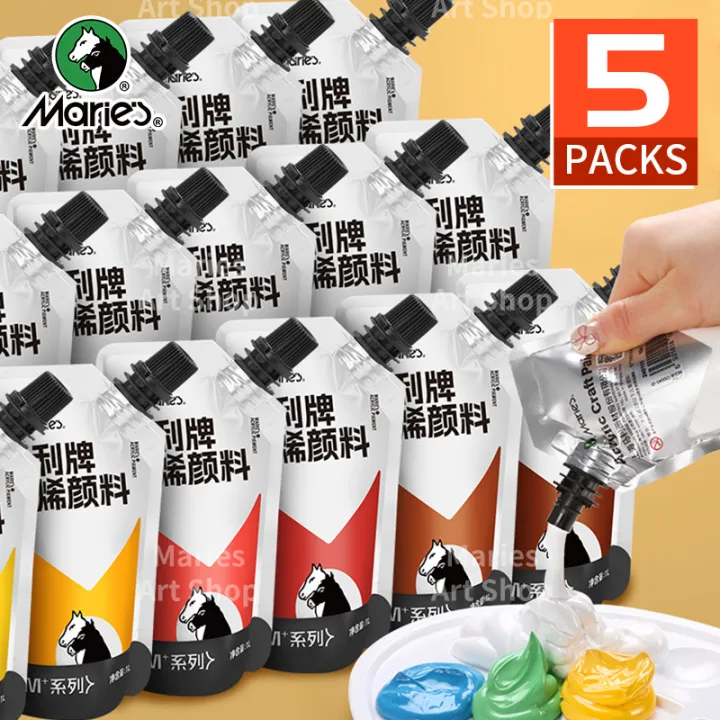 Marie's 5 Packs 100ml/3.38oz Colorful Acrylic Paint Set for Models,DIY ...