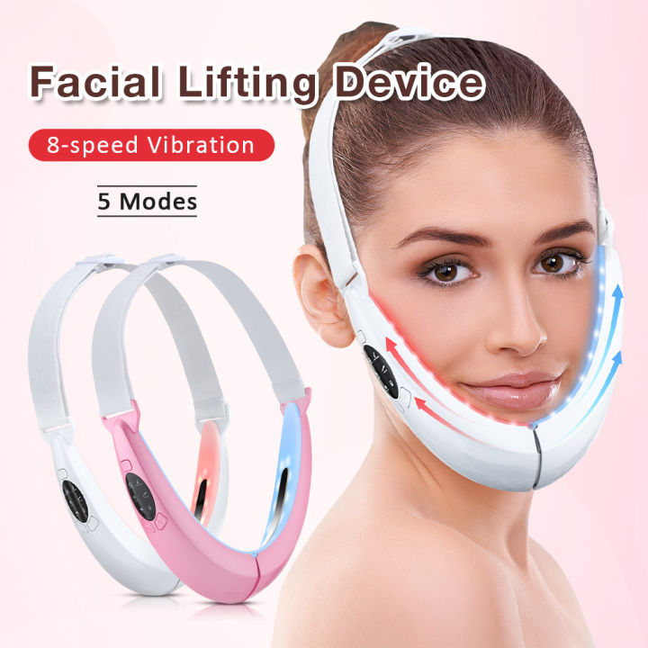 Facial V Lifting Vibration Massager LED Photon Therapy Facial Lifting ...