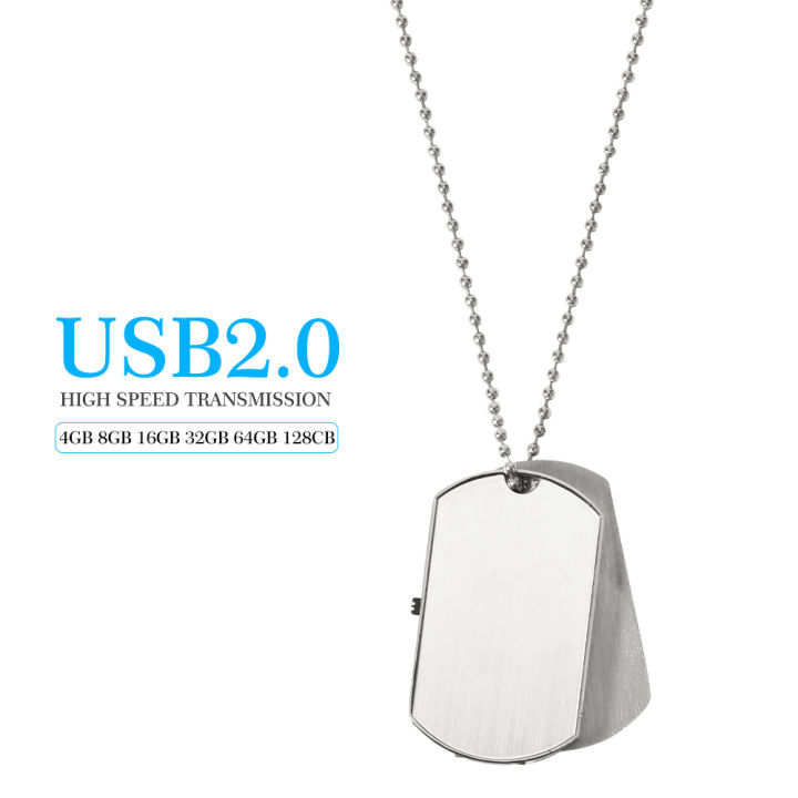 JASTER Soldier Necklace USB Flash Drives 128GB Metal Box Pen Drive 64GB ...
