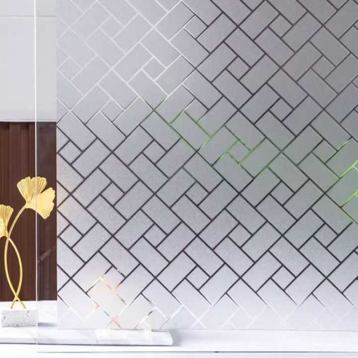 Window Privacy Film Non-Adhesive Frosted Glass Window Film Sun Blocking ...