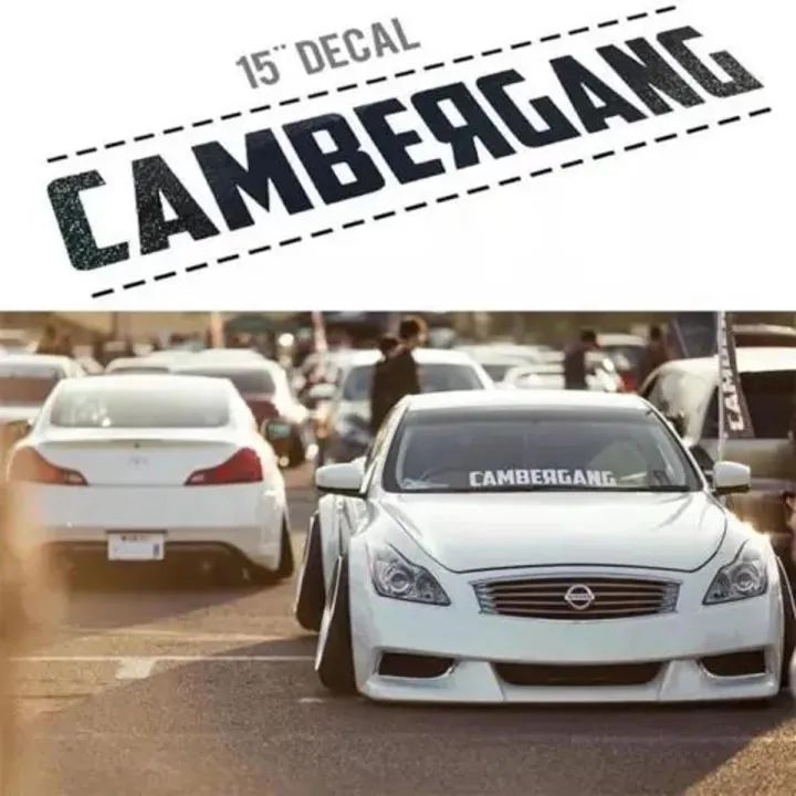 Cambergang (White) front/rear windshield glass fit car stickers. Auto ...