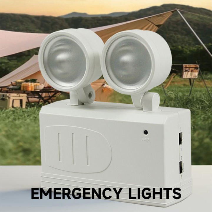 LED Double Head Fire Emergency Light Adjustable Wall-mounted Emergency ...