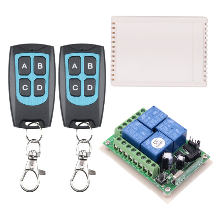 433MHz DC 12V 4CH Wireless RF Remote Control Switch Security System ...