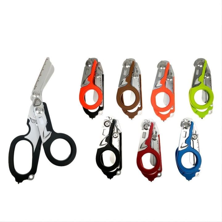 6 In1 Foldable Medical Emergency Response Scissor Shear First Aid Kit ...