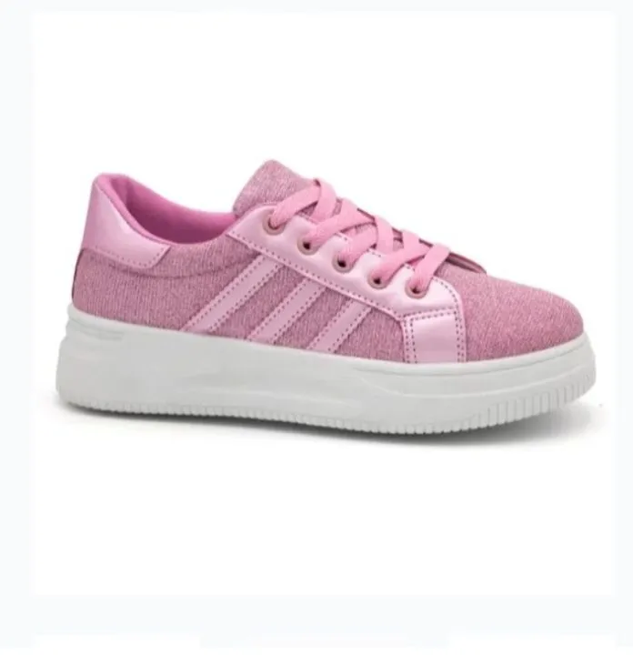 girls pink sneakers shoes high quality shoes pink and golden | Daraz.pk