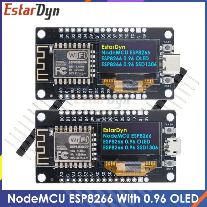 NodeMCU ESP8266 V3 Development Board With 0.96 Inch OLED Display CH340 ...