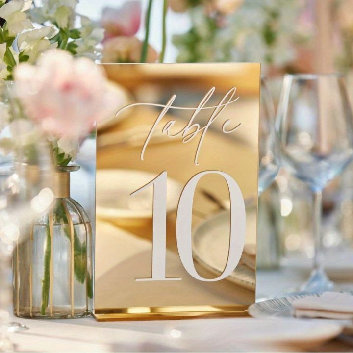 1-25 Gold Acrylic Wedding Table Number Place Cards 4.72*7.09 Inches ...