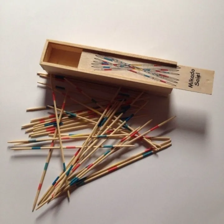 1 Set Traditional Mikado Spiel Pick Up Sticks With Box Multiplayer Game ...