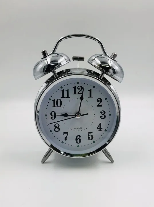 New Metal Double Bell Desk Table Alarm Clock round big | Daraz.com.bd