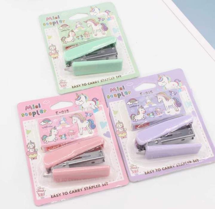 "Cute Mini Stapler - 3 Amazing Colors, Pocket Size, with Staples Box ...