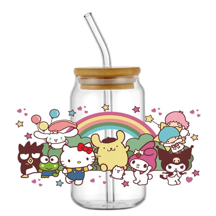 New Cute Sanrio Family Cartoon Keroppi UV DTF 3D Sticker For 16oz Cups ...
