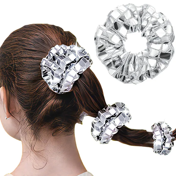 1/6pcs Explosive Flash Hair Ring Creative Retro Disco High Ponytail ...